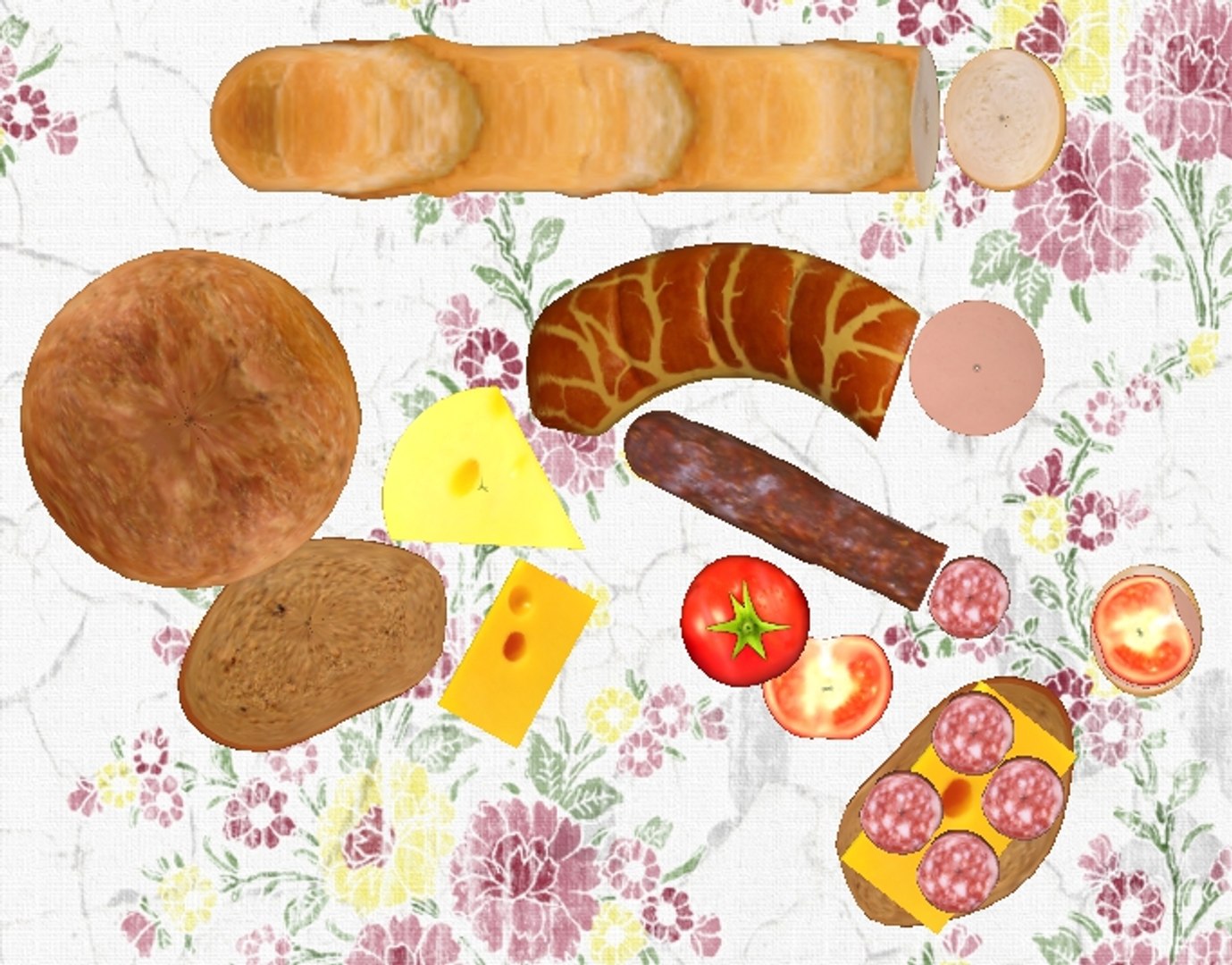 obj bread cheese tomato