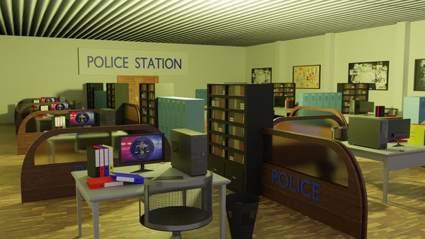 modelo 3d Police Station Interior - TurboSquid 2056016