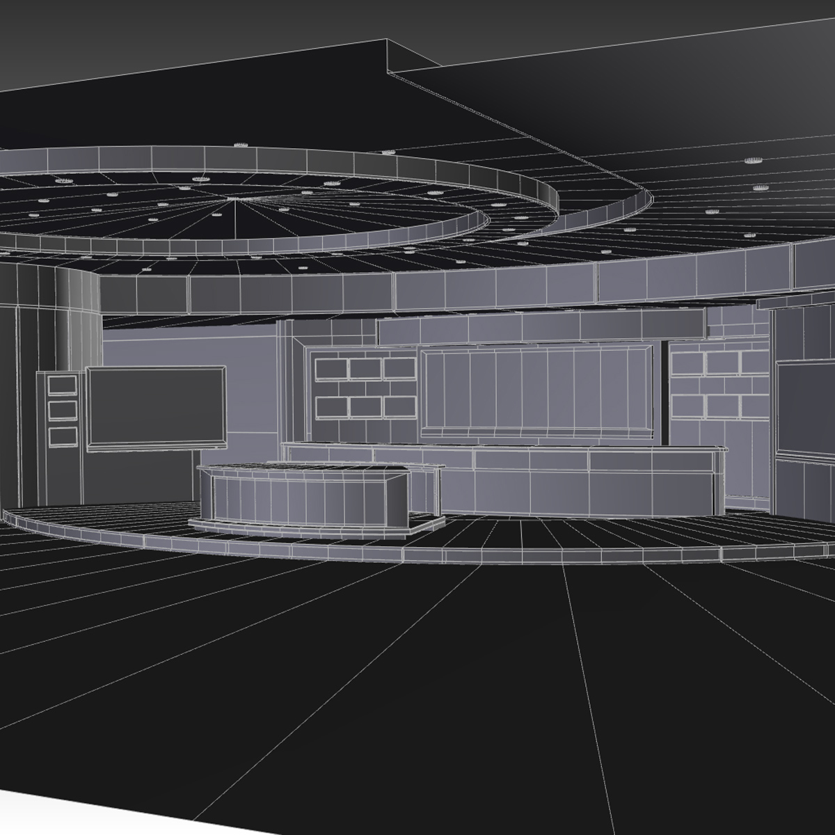3d virtual set news studio model