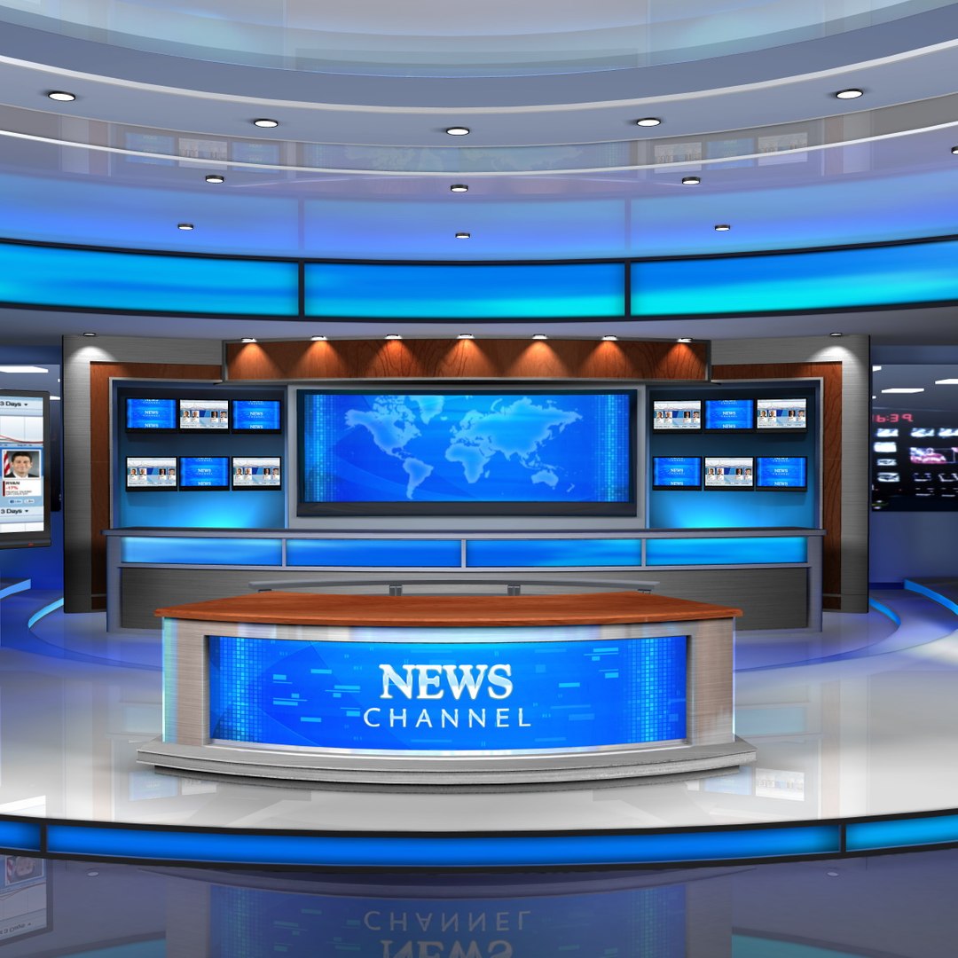 3d Virtual Set News Studio Model