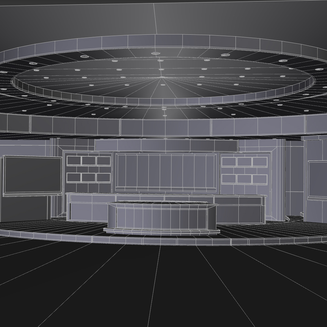 3d virtual set news studio model