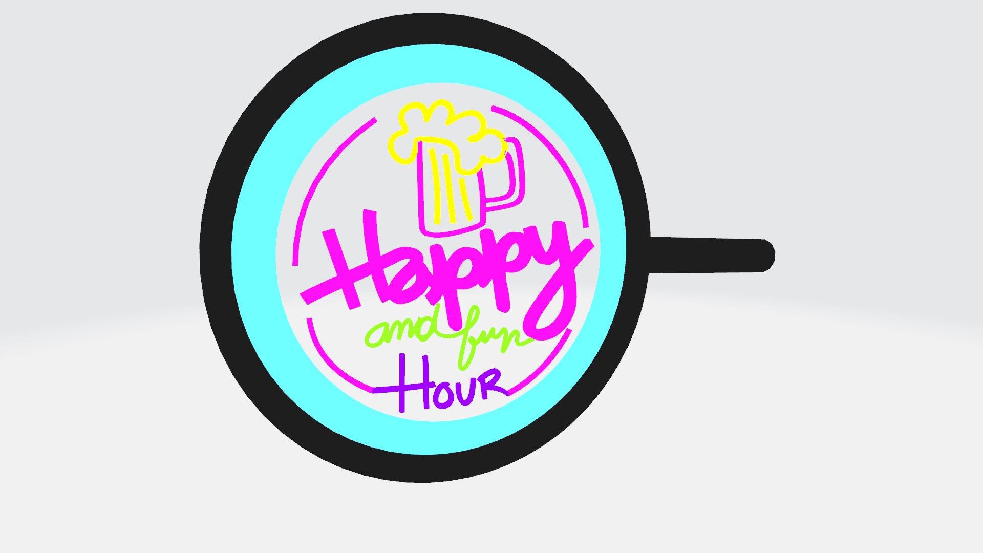 3D Model Happy And Fun Hour Neon Sign - TurboSquid 1904602