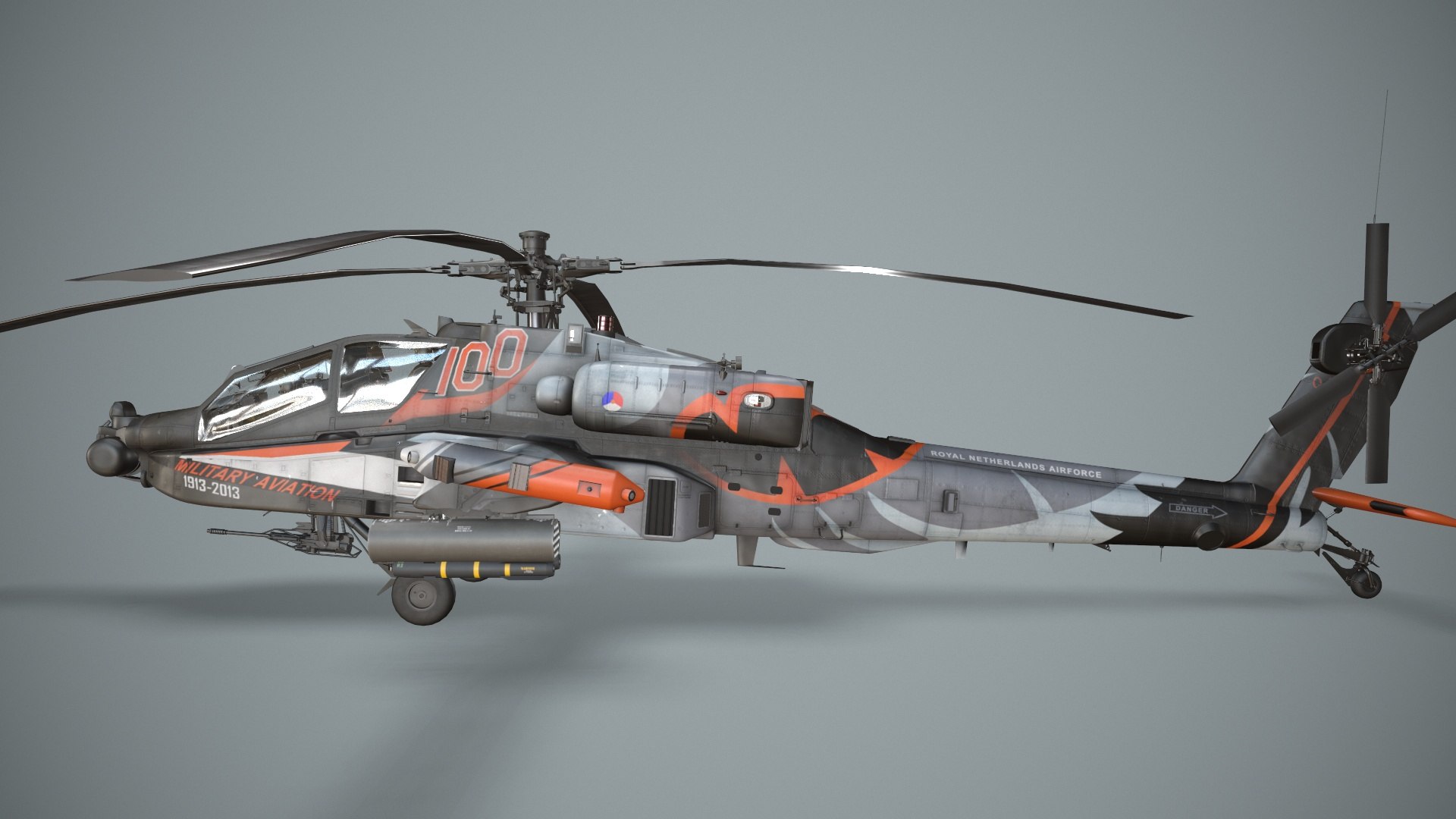 3D Apache AH-64D Netherlands Complex Animation Model - TurboSquid 2076441