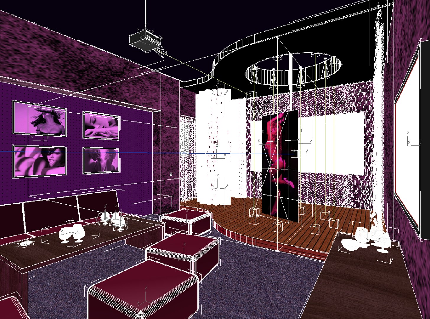 3dsmax Interior Strip Cafe Bar