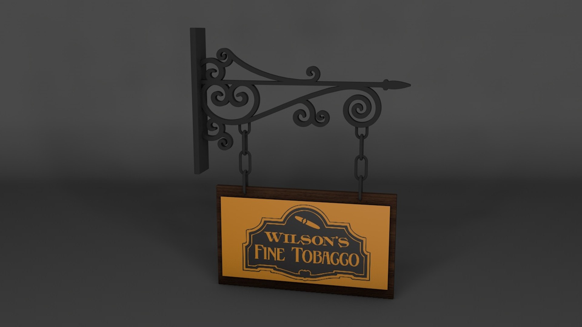 3d Model Hanging Sign