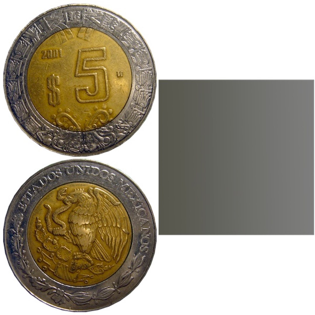 3d 5 Pesos Mexican Coin