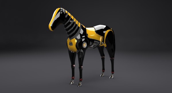 horse gallop robot rigged 3d model