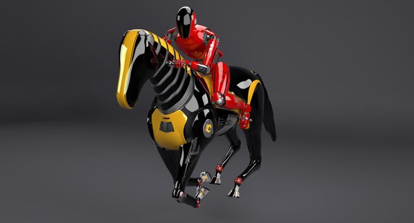 horse gallop robot rigged 3d model