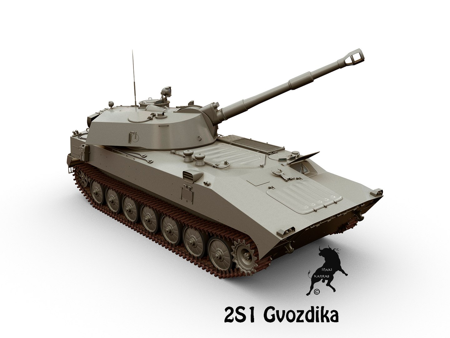 3D Model 2s1 Gvozdika - TurboSquid 1164981