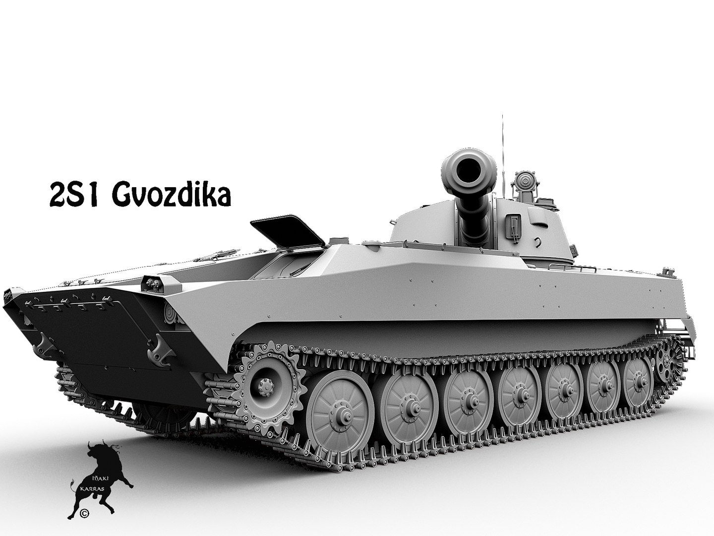 3D Model 2s1 Gvozdika - TurboSquid 1164981