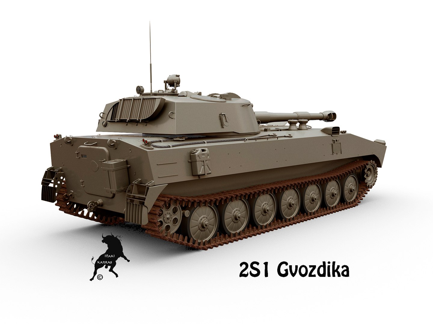 3D Model 2s1 Gvozdika - TurboSquid 1164981