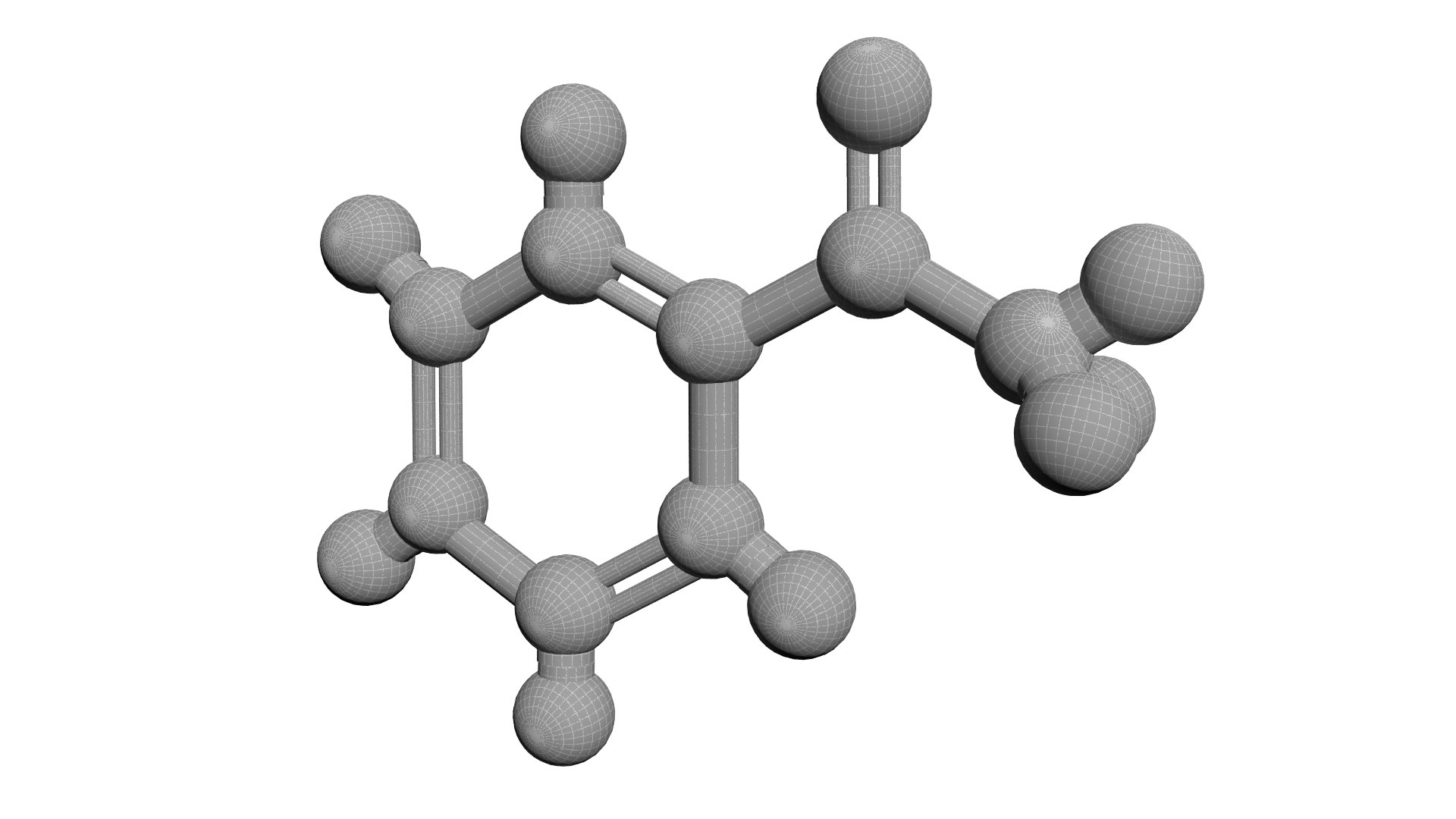3D C8h8o Molecule Acetophenone - TurboSquid 1420794