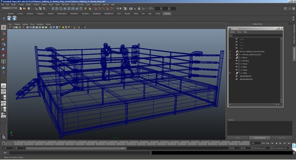 Boxers fighting boxing ring 3D model - TurboSquid 1290445