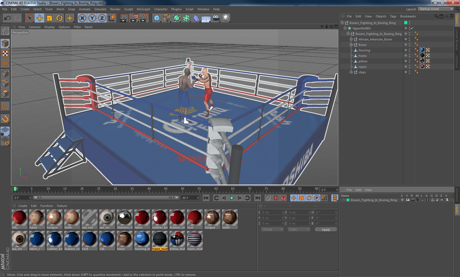 Boxers fighting boxing ring 3D model - TurboSquid 1290445
