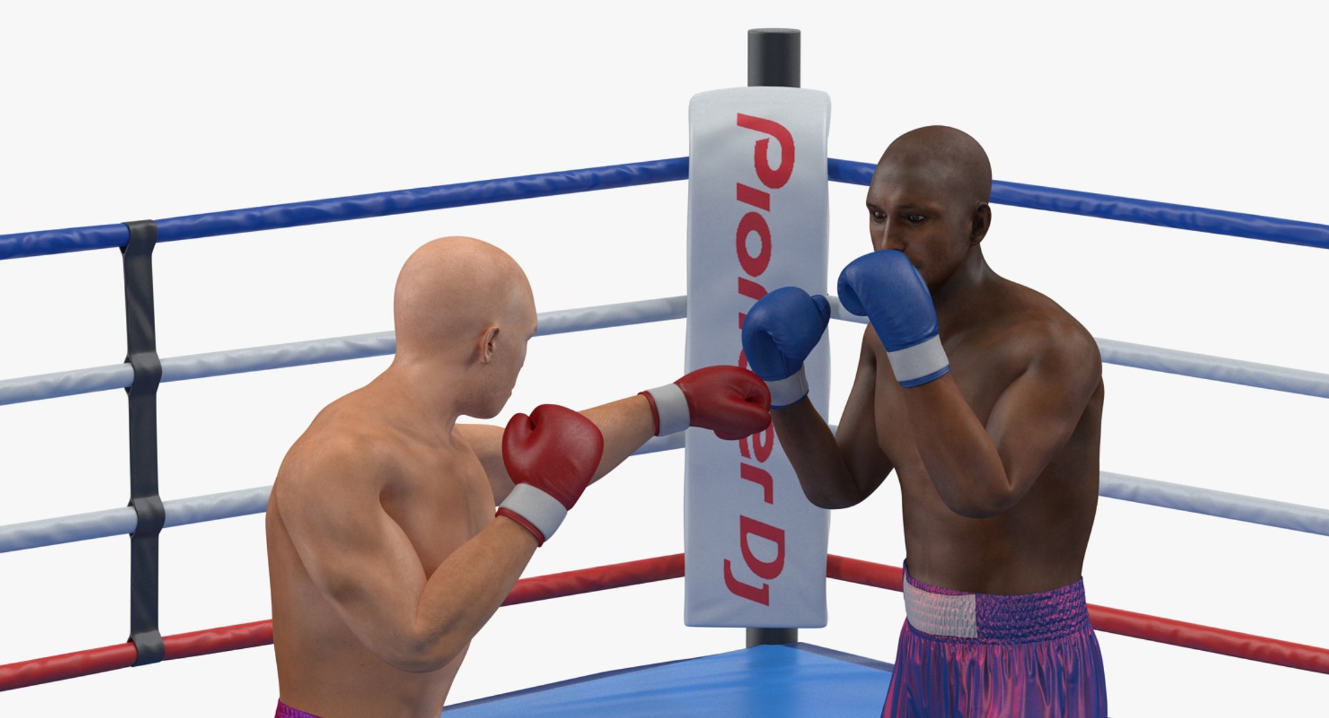 Boxers fighting boxing ring 3D model - TurboSquid 1290445