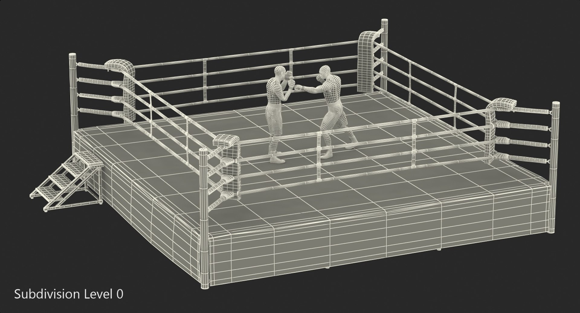 Boxers fighting boxing ring 3D model - TurboSquid 1290445