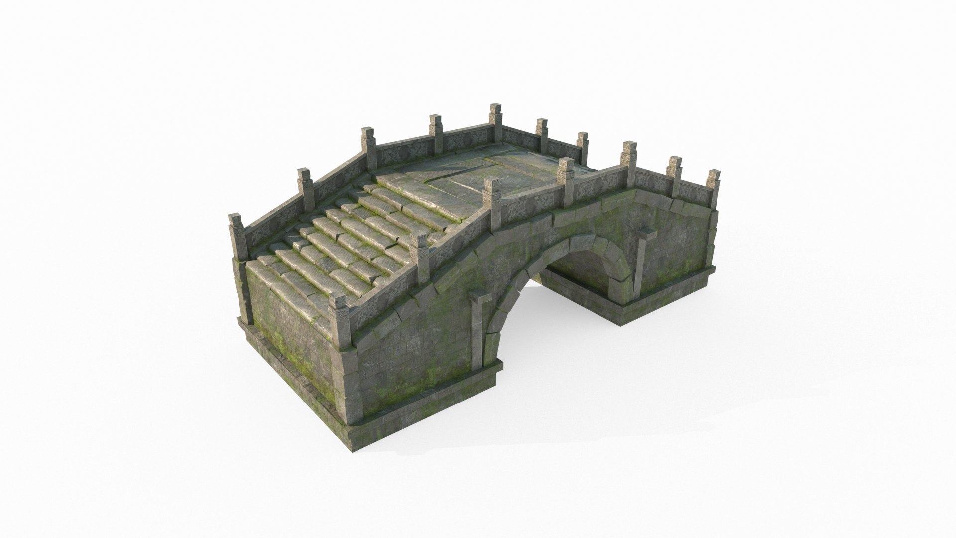 3D Ancient Asian Architecture Stone Arch Bridge - TurboSquid 2116071