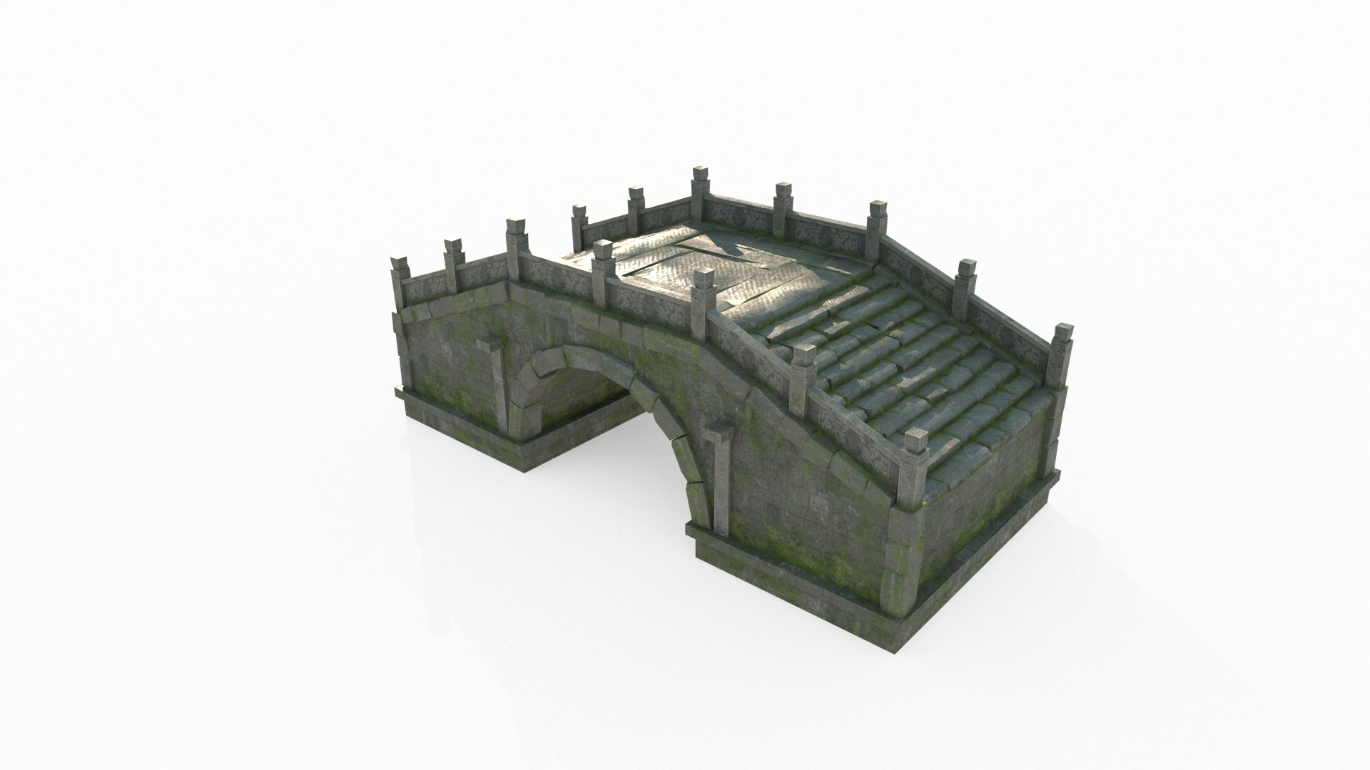 3D Ancient Asian Architecture Stone Arch Bridge - TurboSquid 2116071
