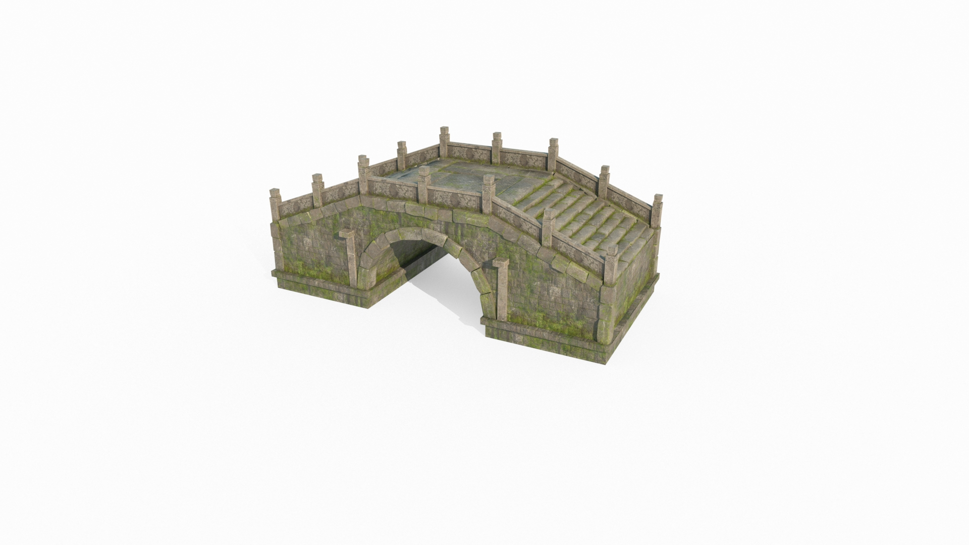 3D Ancient Asian Architecture Stone Arch Bridge - TurboSquid 2116071