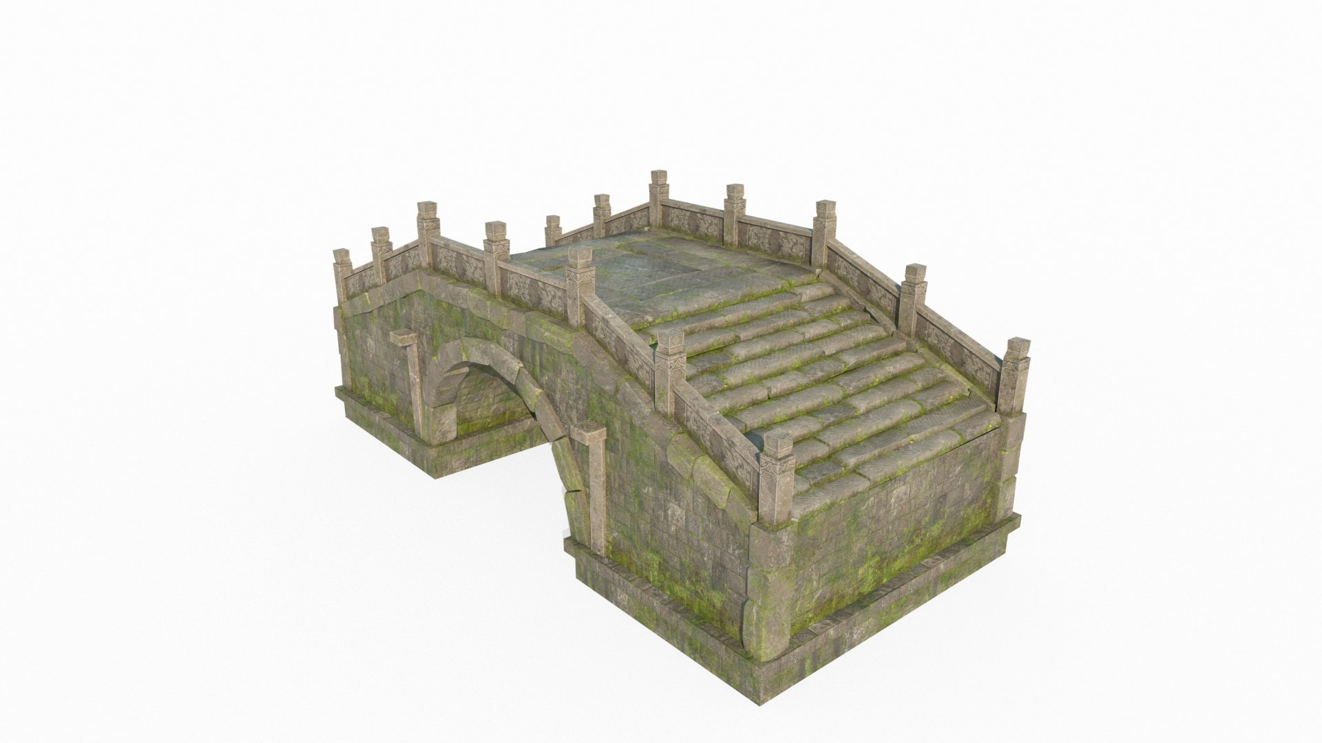 3D Ancient Asian Architecture Stone Arch Bridge - TurboSquid 2116071