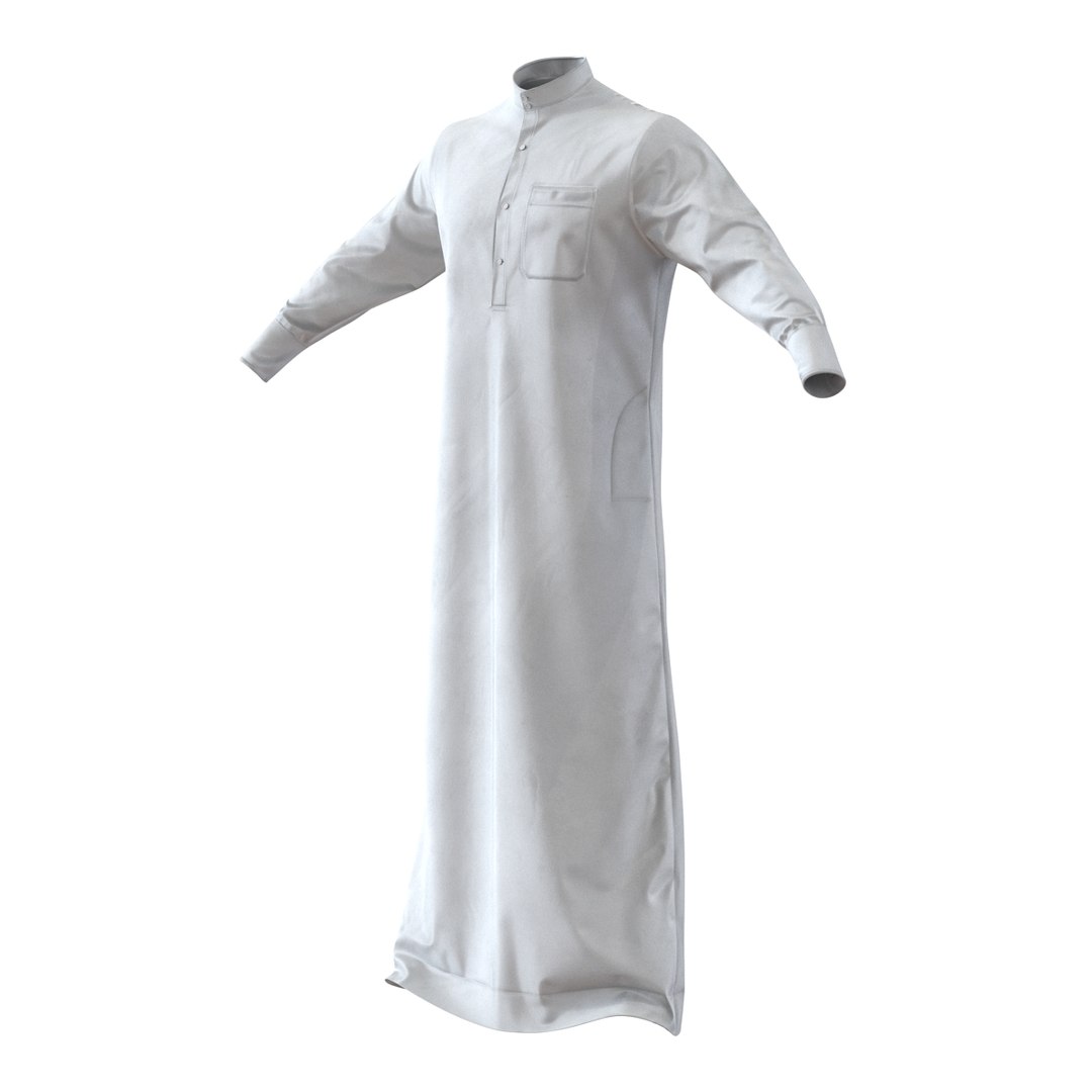 traditional arab men dress 3d model