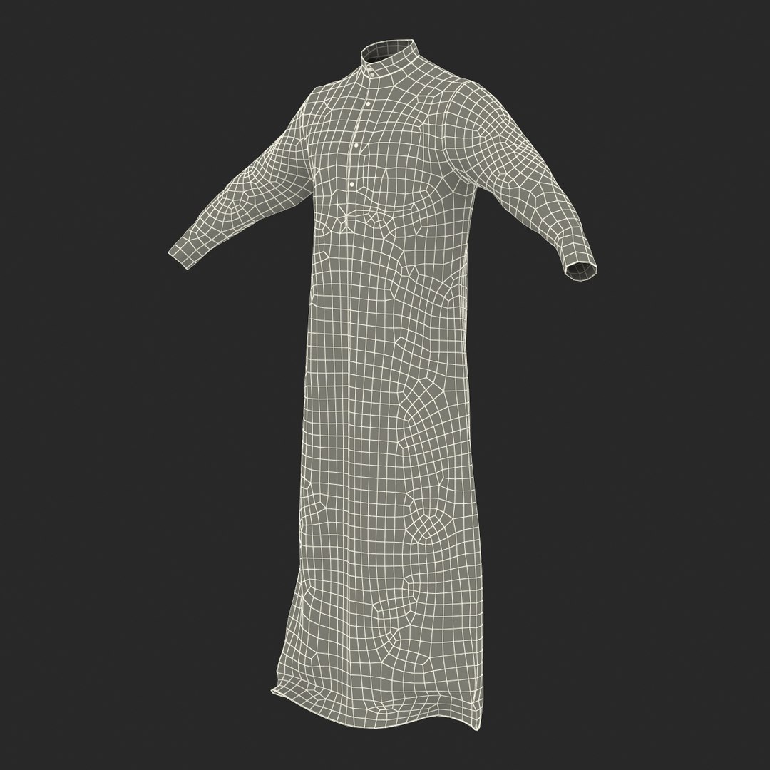 traditional arab men dress 3d model
