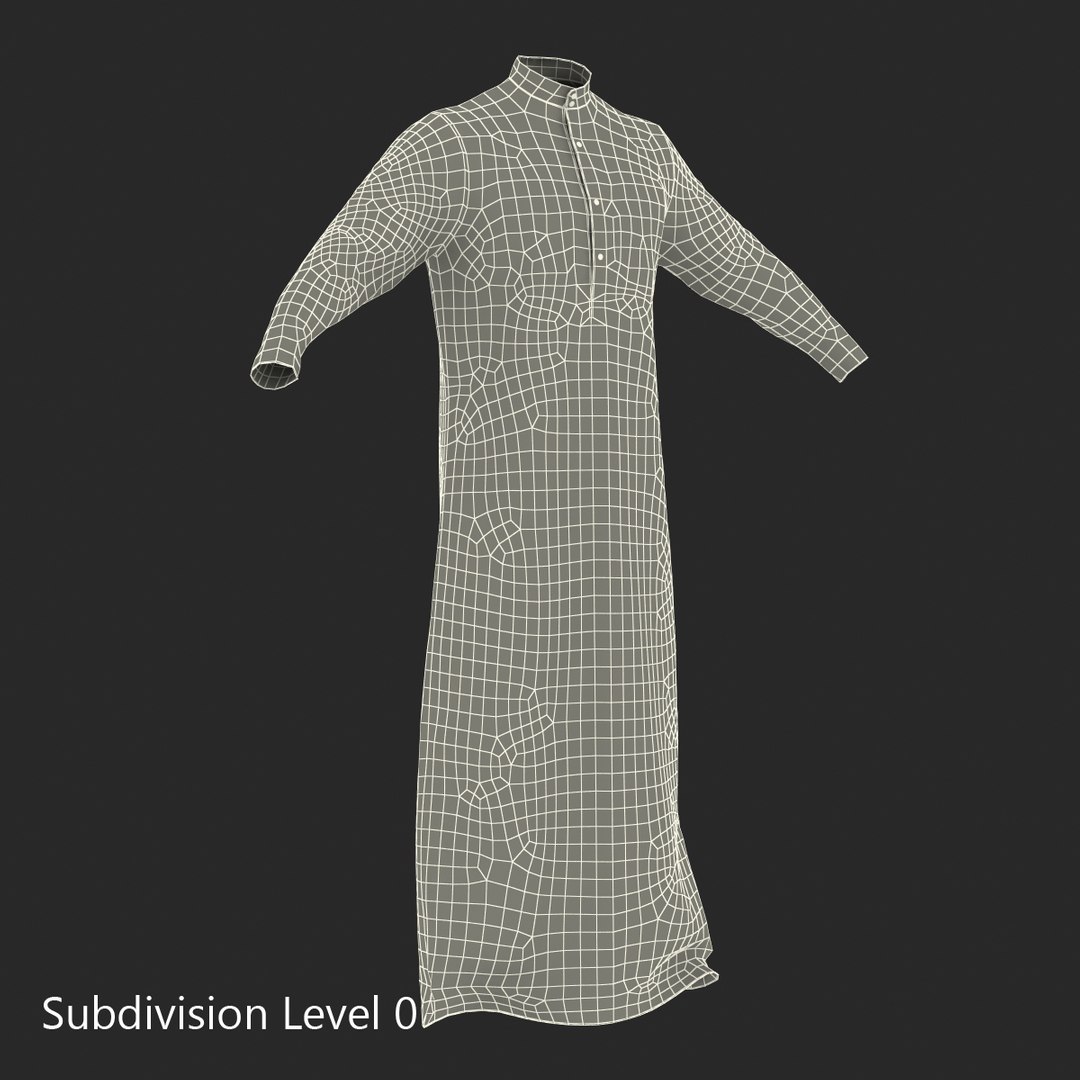traditional arab men dress 3d model