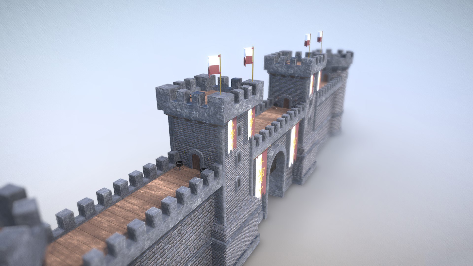 Modular Medieval Castle Wall PBR 3D Model - TurboSquid 2204148
