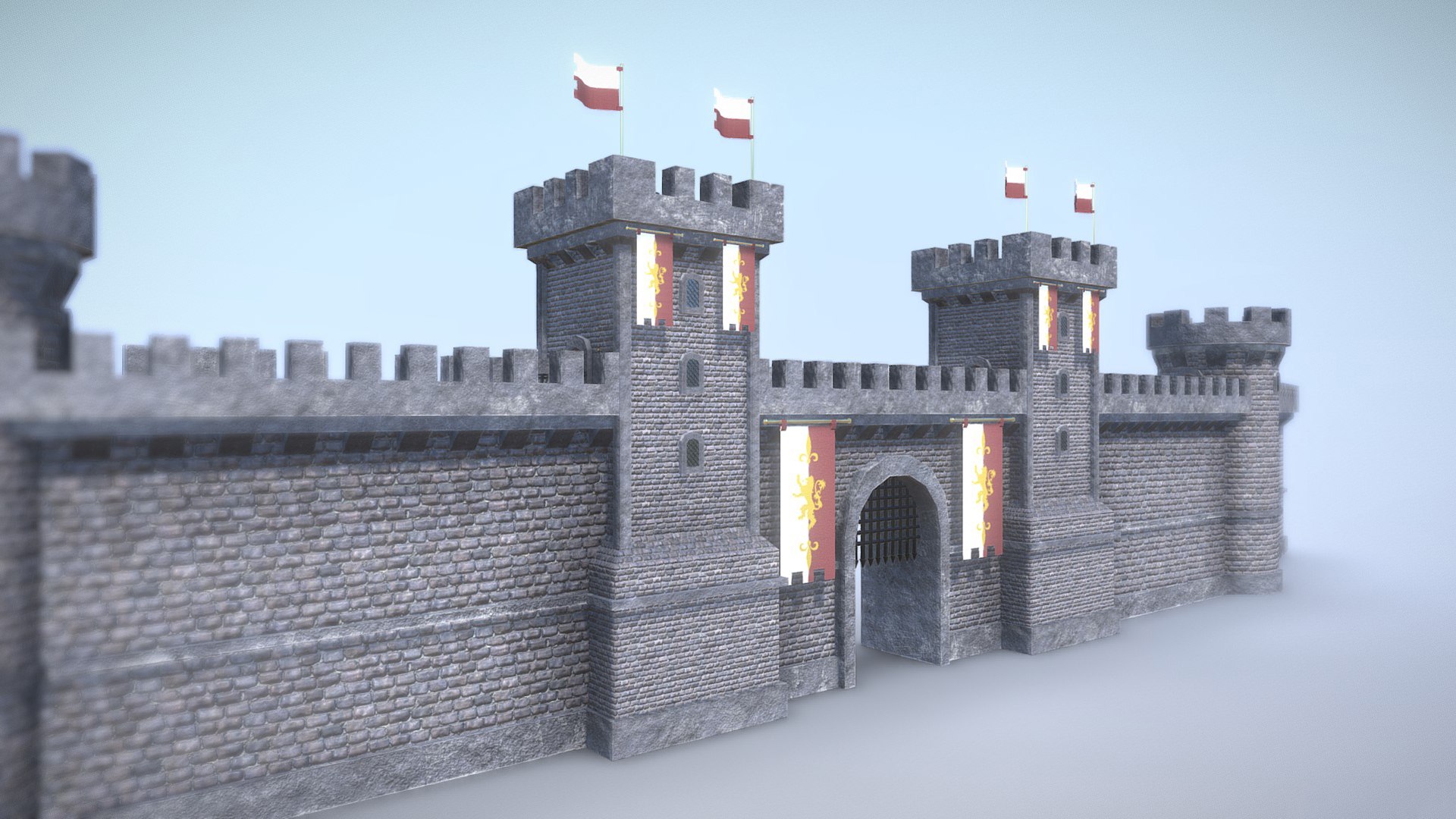 Modular Medieval Castle Wall PBR 3D Model - TurboSquid 2204148