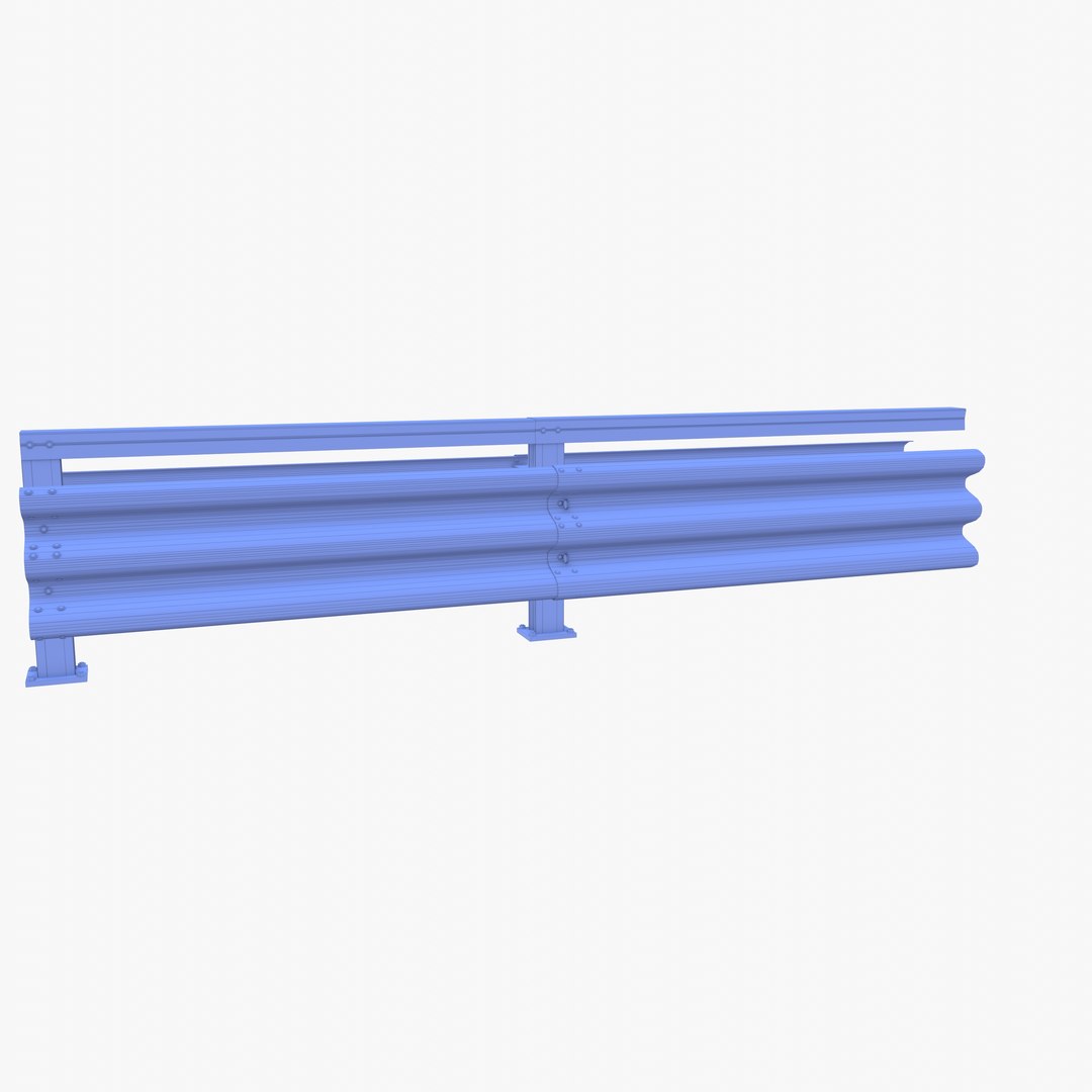 Tileable Double Sided Traffic Barrier Guardrail V1 3D Model ...