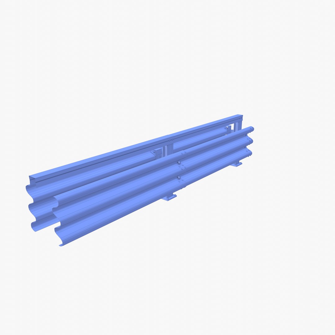 Tileable Double Sided Traffic Barrier Guardrail V1 3D Model ...