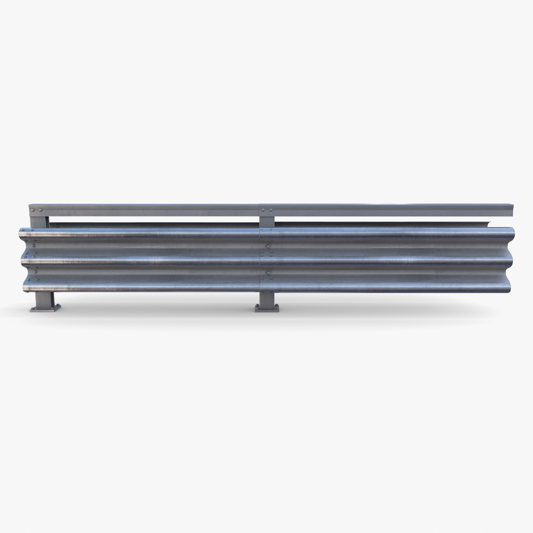 Tileable Double Sided Traffic Barrier Guardrail V1 3D Model ...