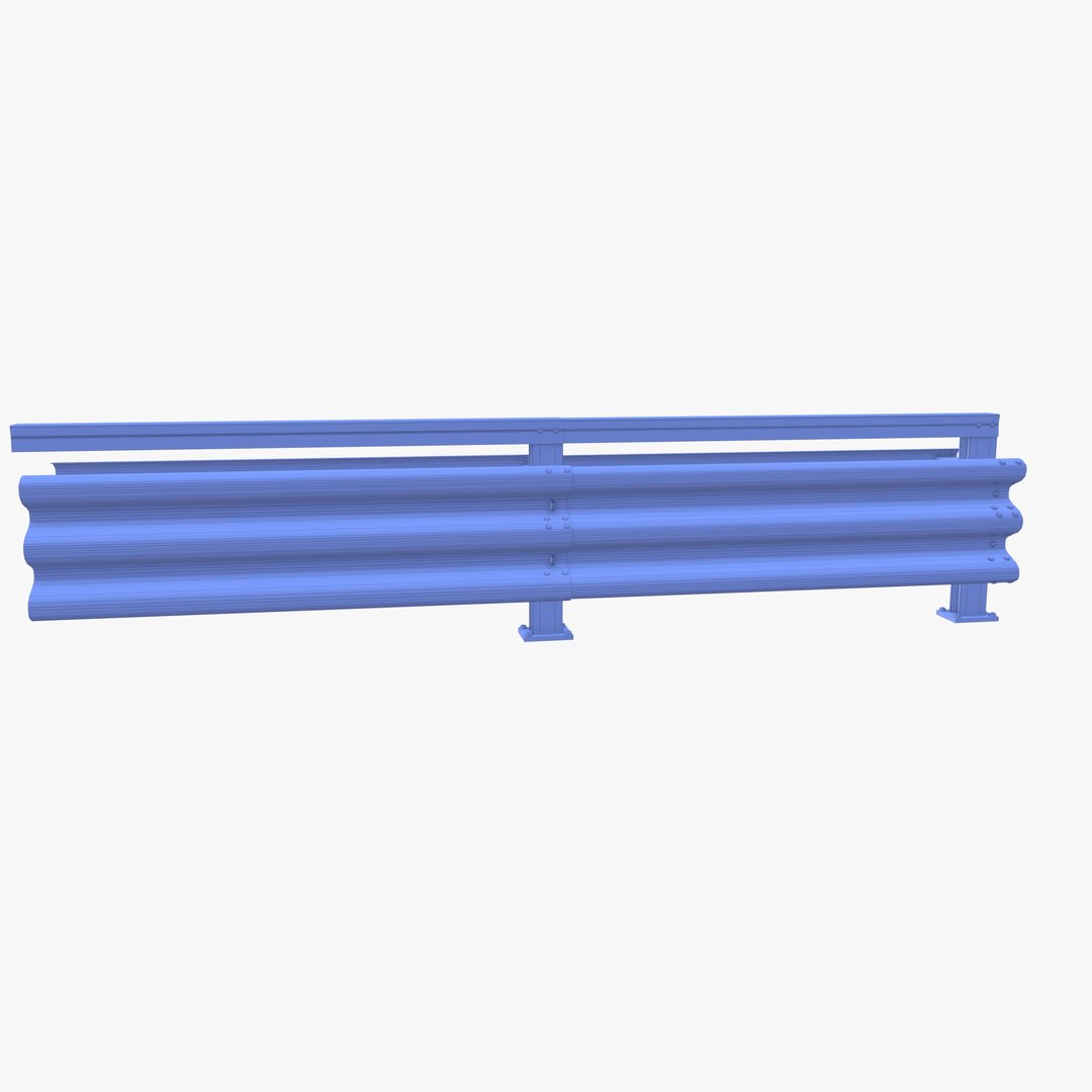 Tileable Double Sided Traffic Barrier Guardrail V1 3D Model ...