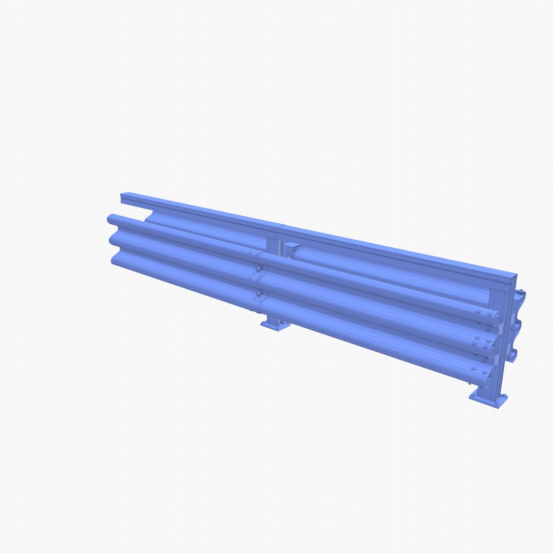 Tileable Double Sided Traffic Barrier Guardrail V1 3D Model ...