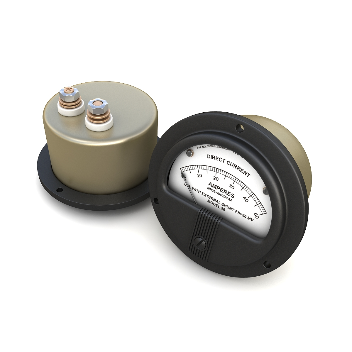 3D vintage dc ammeter 16 model - TurboSquid 1558301