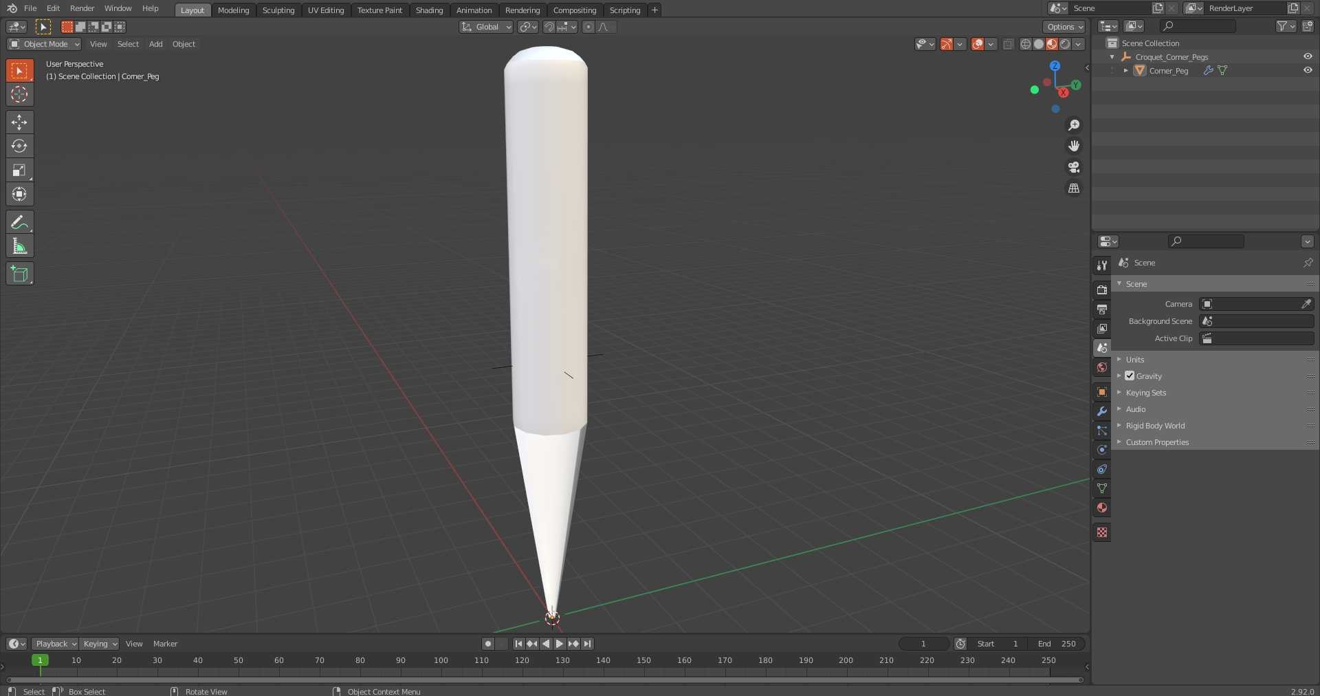 Croquet Corner Pegs Model - TurboSquid 2185901