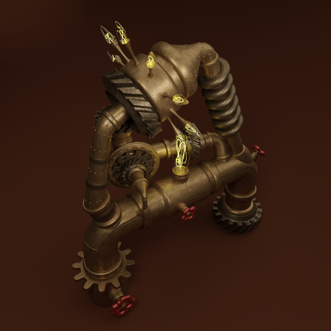 3D pipes cogs letter - TurboSquid 1420736