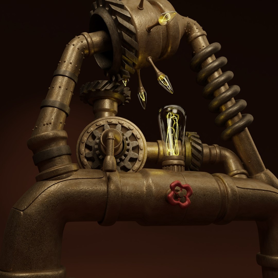 3D pipes cogs letter - TurboSquid 1420736