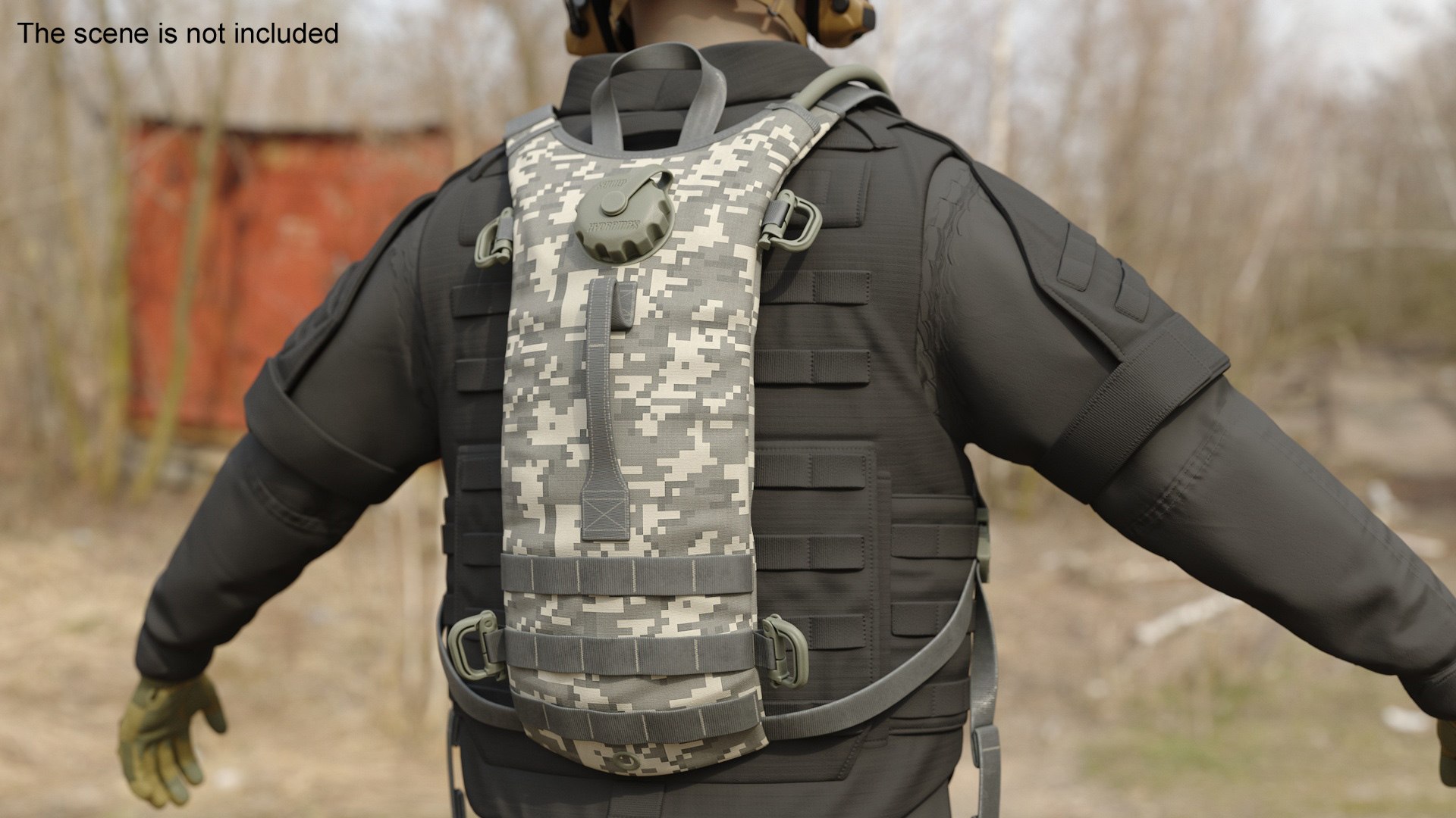 3D Military Hydration Backpack Carrier Worn Position - TurboSquid 2252642
