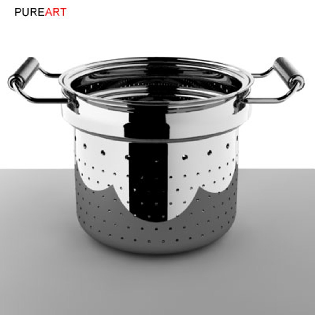 Cookware Pot Colander 3d Model