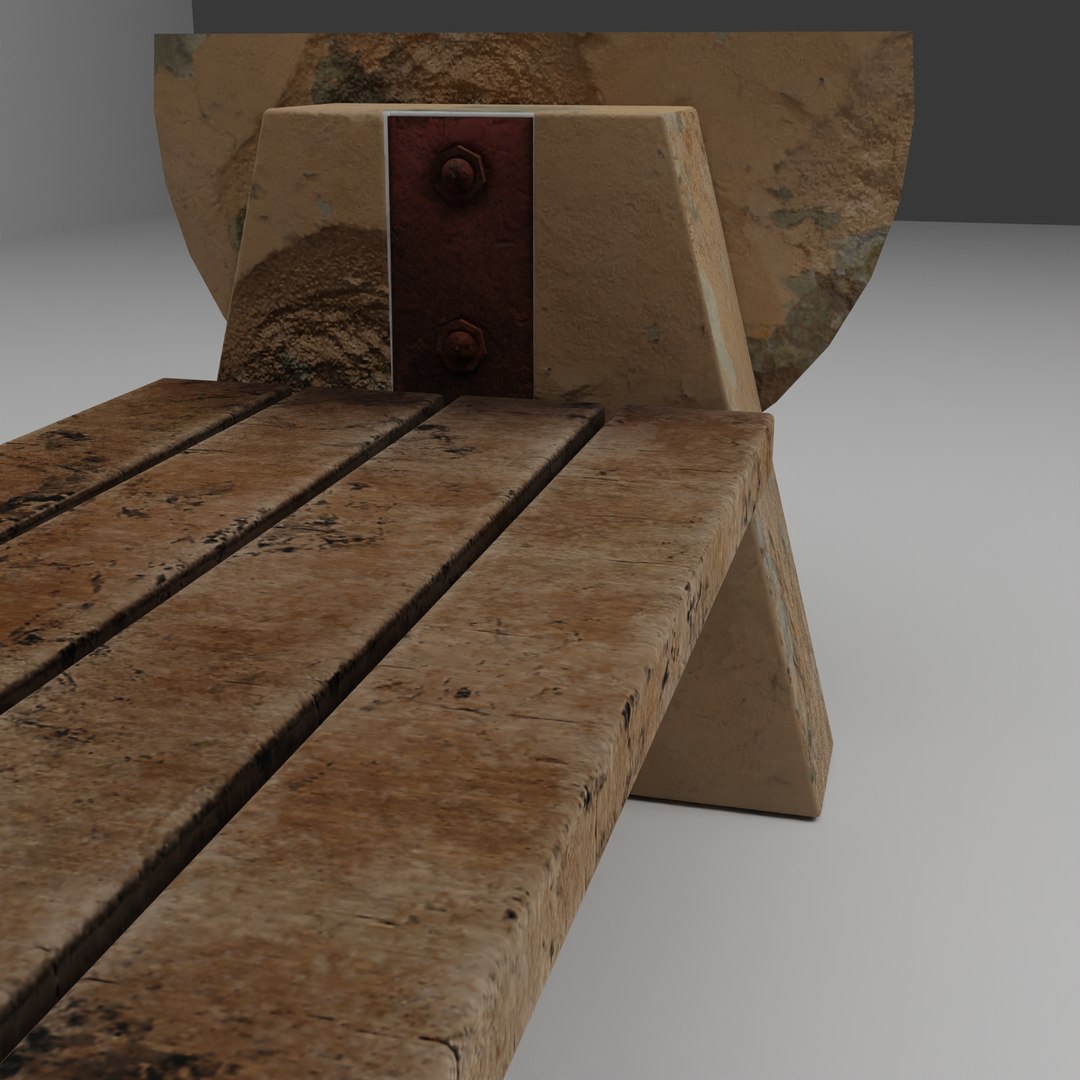 Old Street Bench 3D model - TurboSquid 1972872