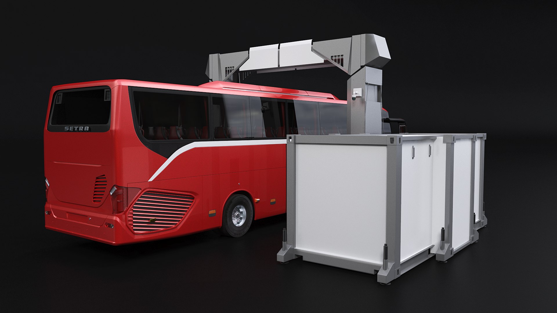 Border X-Ray Gate And Bus 3D - TurboSquid 1830576