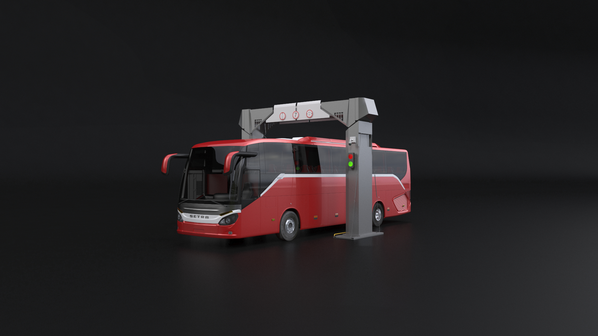 Border X-Ray Gate And Bus 3D - TurboSquid 1830576