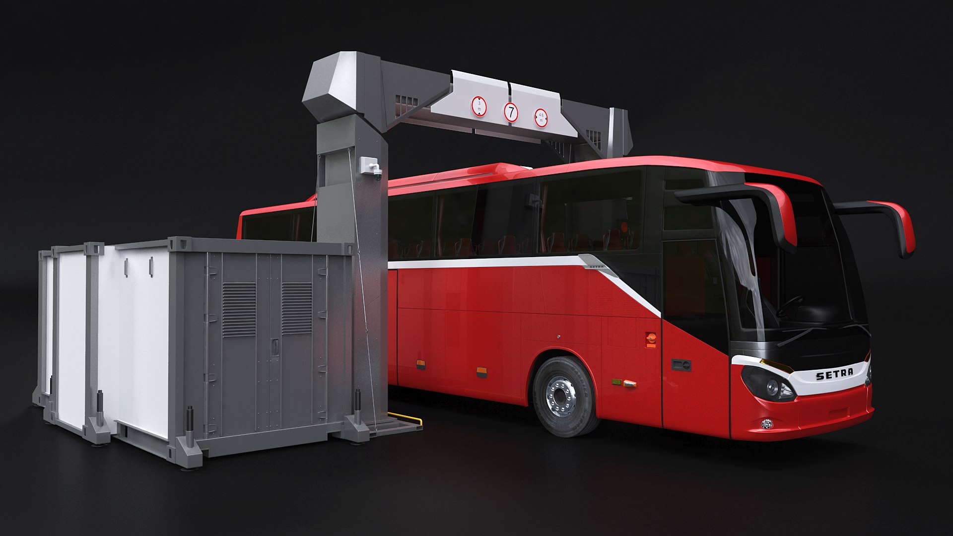 Border X-Ray Gate And Bus 3D - TurboSquid 1830576