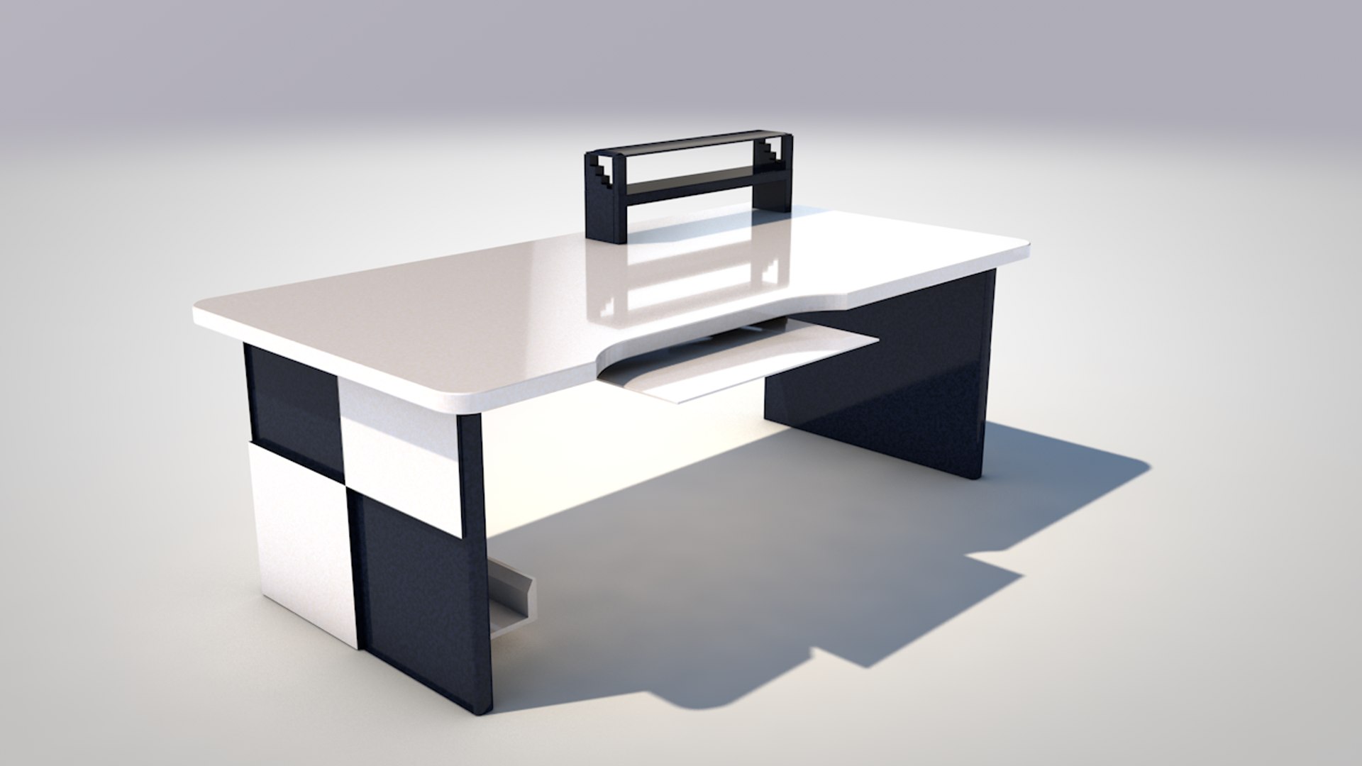 Minimalistic computer desk model - TurboSquid 1408130