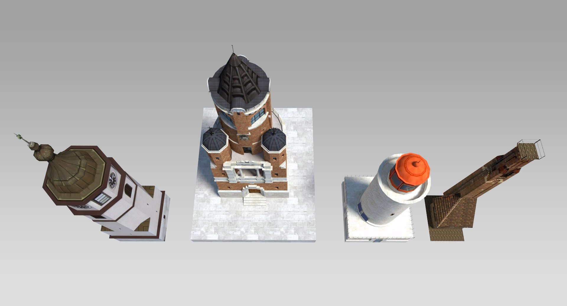 3d Model Pack Small Towers