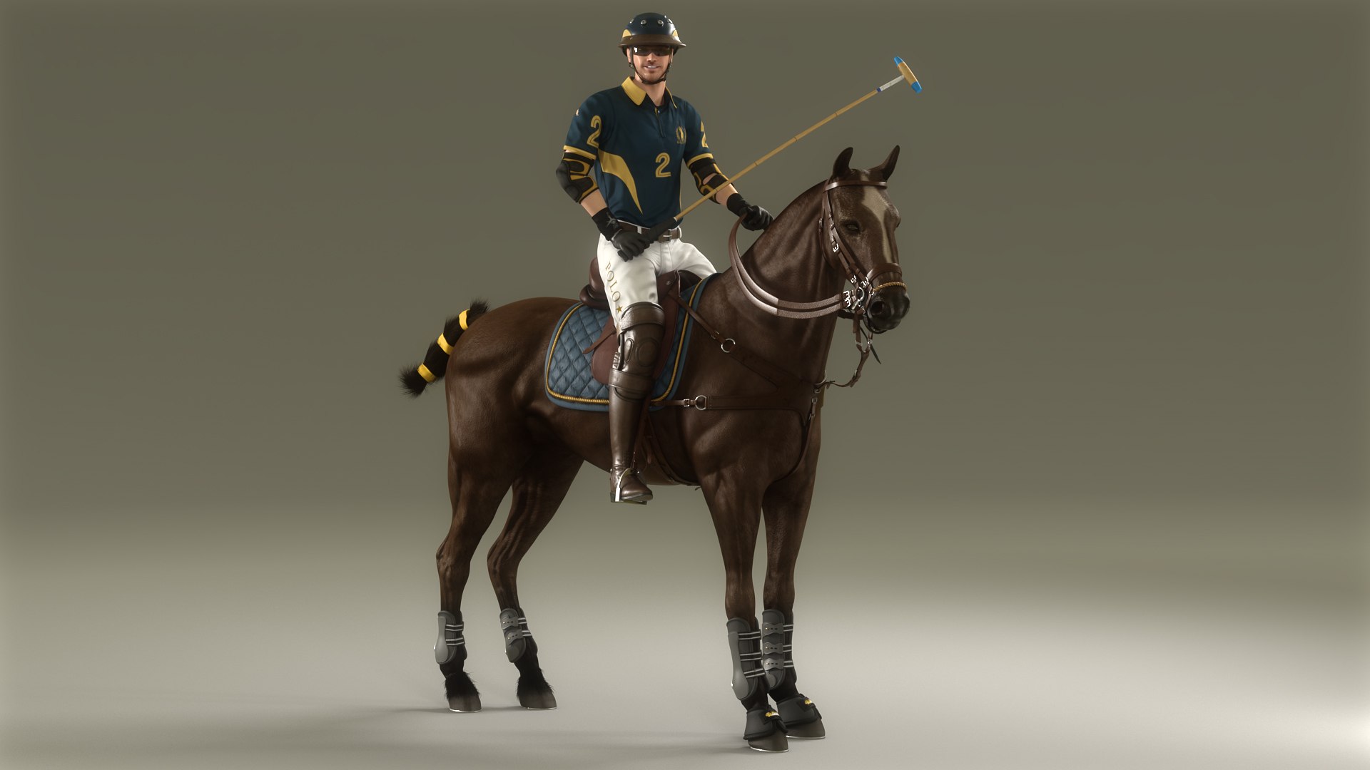 3D Male Polo Player Animated HQ model - TurboSquid 1964517