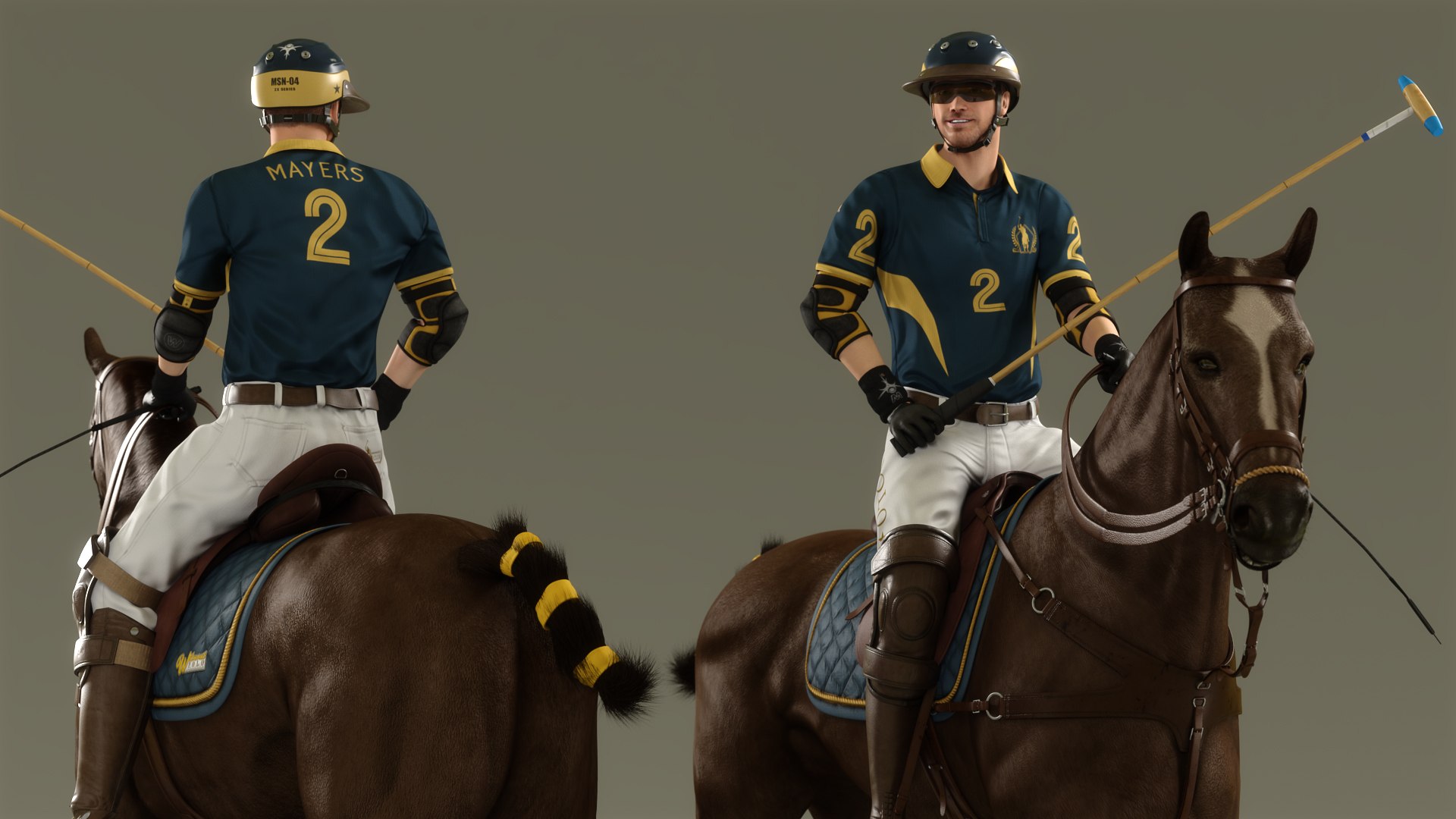 3D Male Polo Player Animated HQ model - TurboSquid 1964517