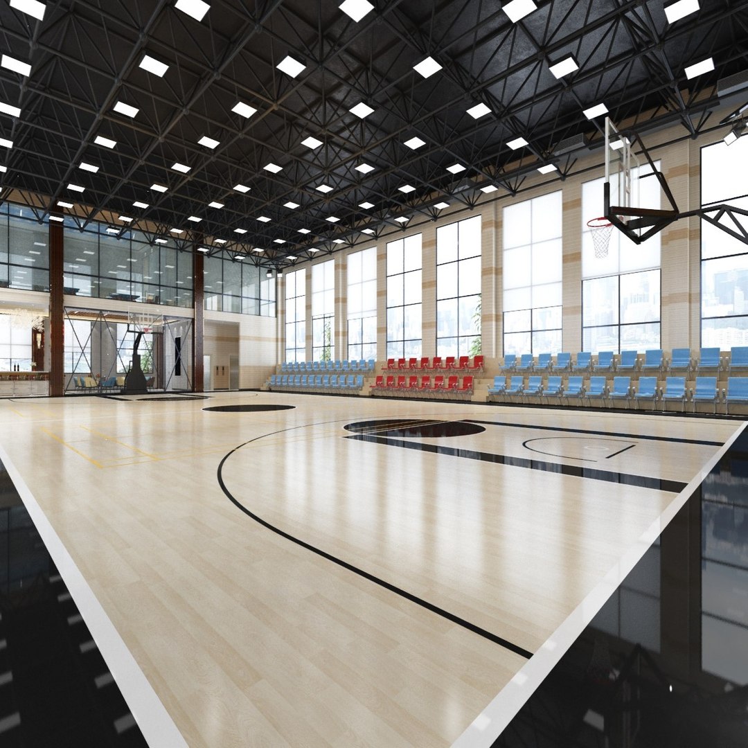Arena de basquete com salas de estar e sala de tênis de mesa Modelo 3D ...