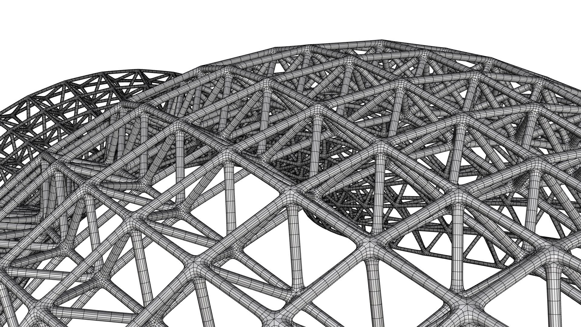 Outdoor Truss Ripples Gridshell Waves 3D Model - TurboSquid 2351015